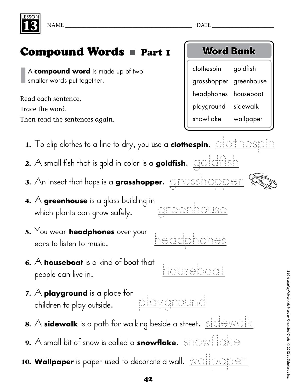 240 Vocabulary Words Kids Need to Know: Grade 2: 24 Ready-to-Reproduce Packets Inside! (Teaching Resources)