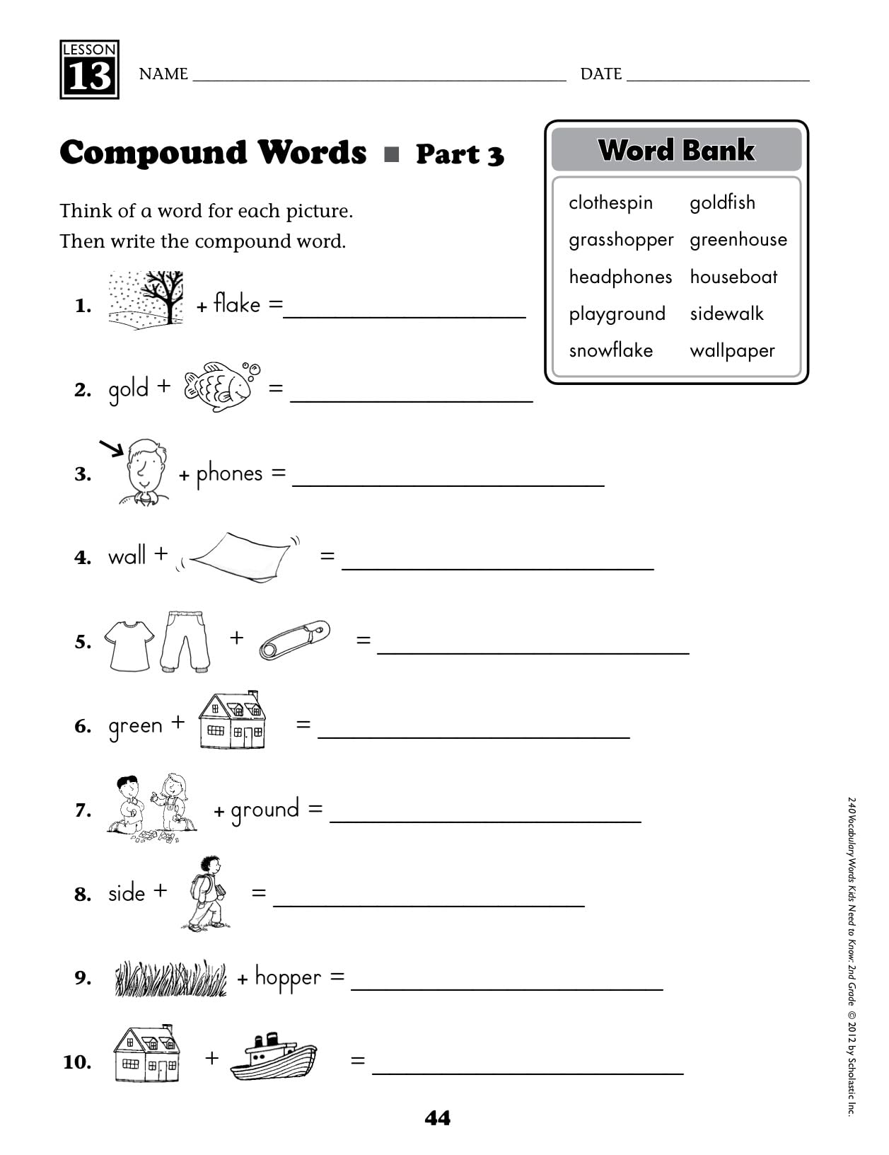 240 Vocabulary Words Kids Need to Know: Grade 2: 24 Ready-to-Reproduce Packets Inside! (Teaching Resources)