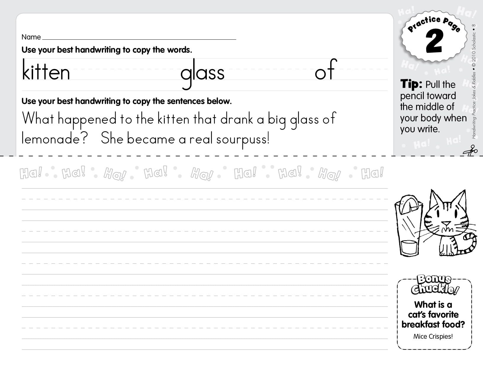 Handwriting Practice: Jokes & Riddles