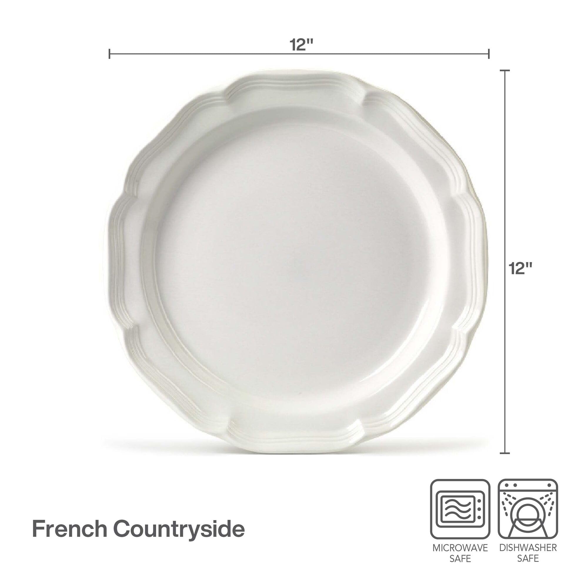 Mikasa French Countryside Round Serving Platter, 12-Inch White
