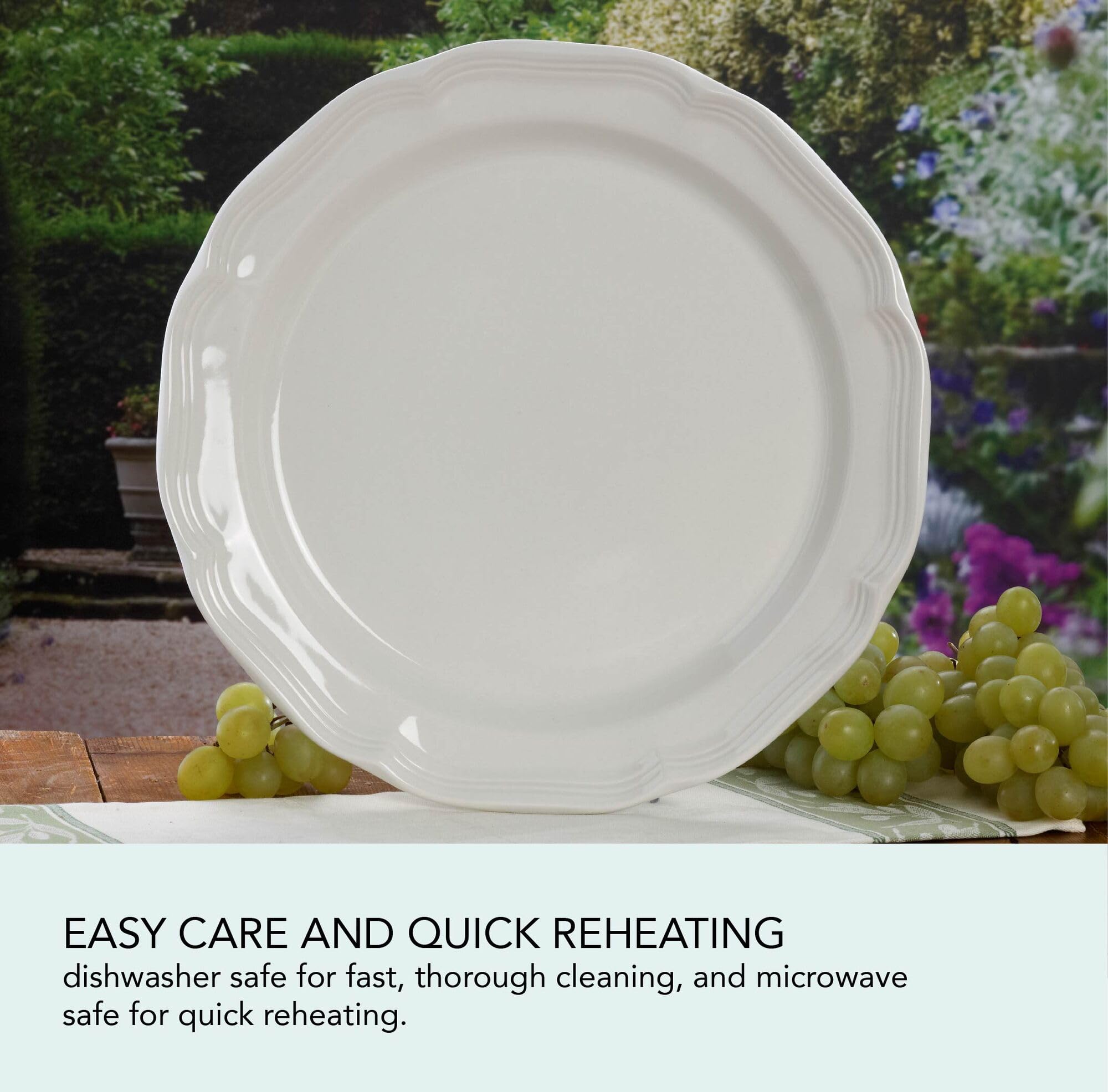 Mikasa French Countryside Round Serving Platter, 12-Inch White