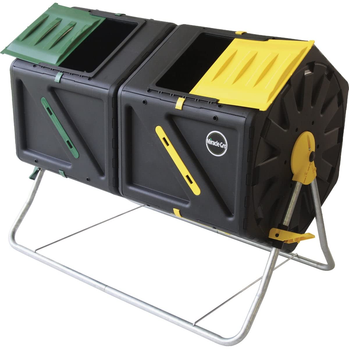 Miracle-Gro Dual Chamber Tumbling Composter, 105 L/27.7 Gallon Each Chamber