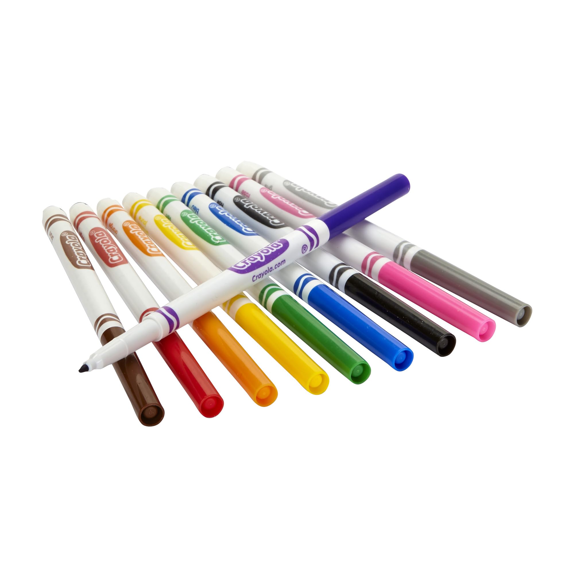 Crayola Fine Line Markers For Kids, Back to School Supplies For Teachers, Bulk Markers For School, 200 Count, Brown