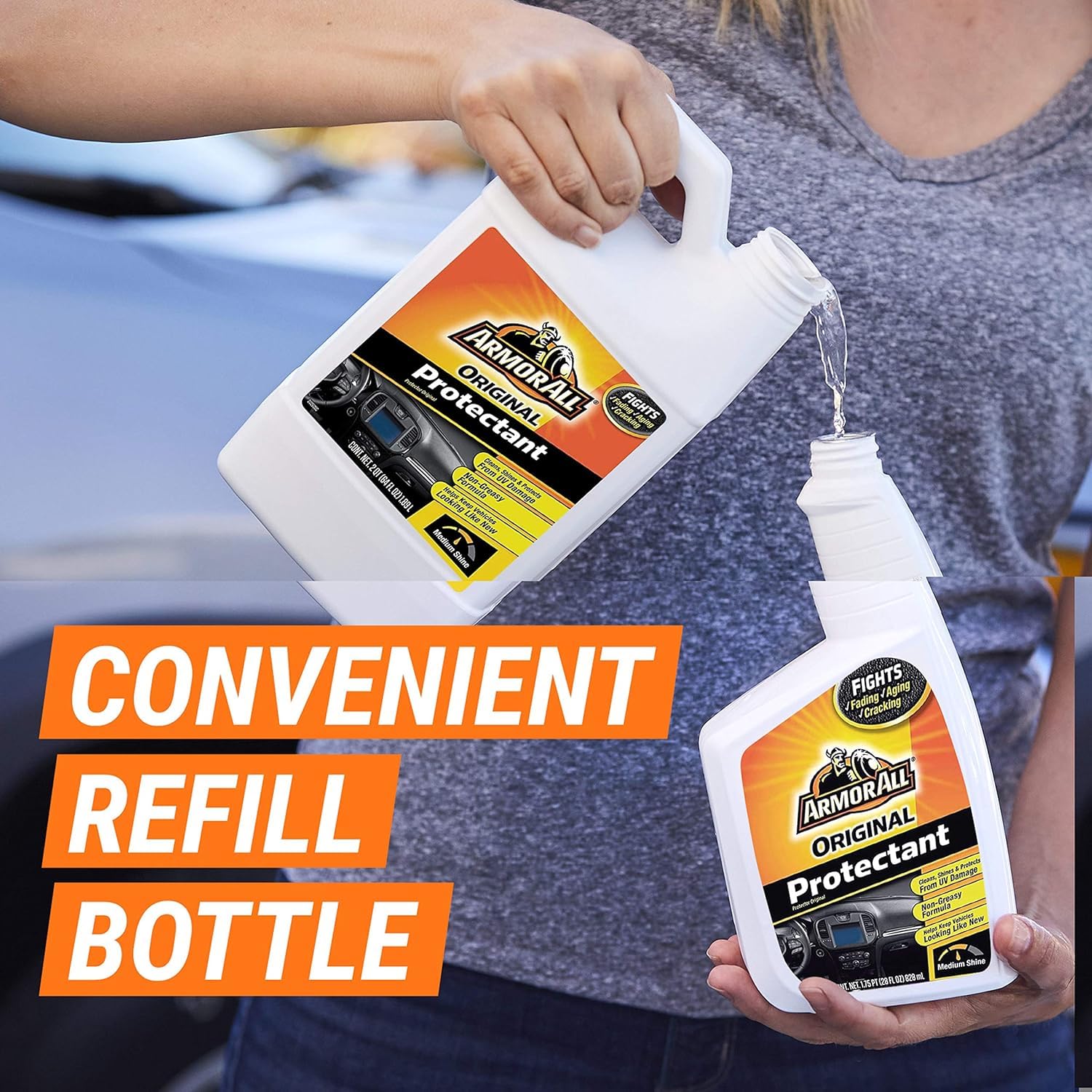 Car Protectant Refill by Armor All, Car Interior Cleaner with UV Protection, 1 Gal Each