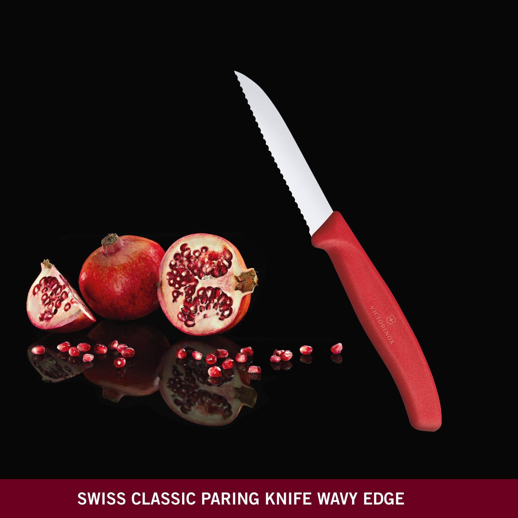 Victorinox Swiss Classic 3 1/4 inch Wavy Red Paring Knife, 3.1 inches