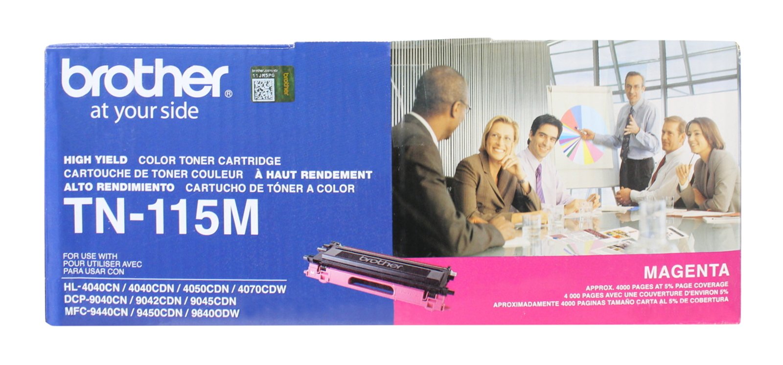 BrotherĀ® TN-115M Toner Cartridge, 4000 Page-Yield, Magenta