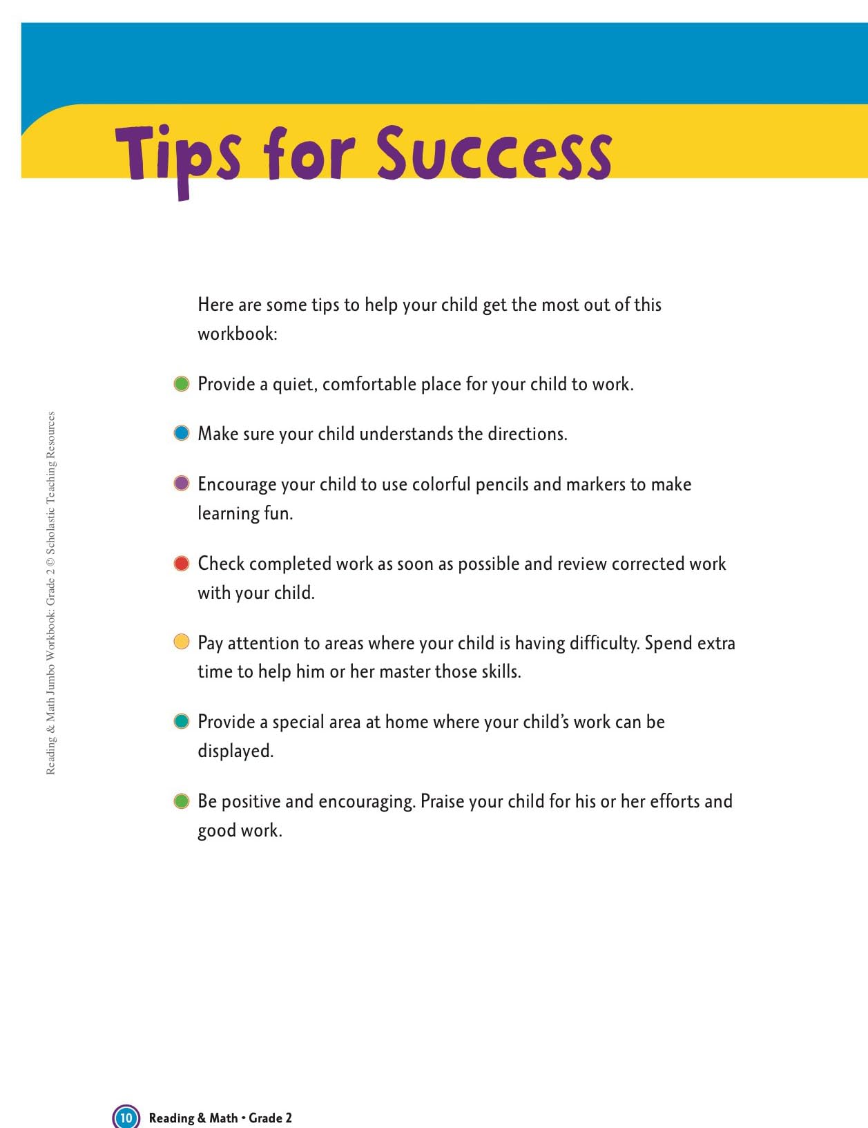 Scholastic Success with Reading and Math Jumbo Workbook