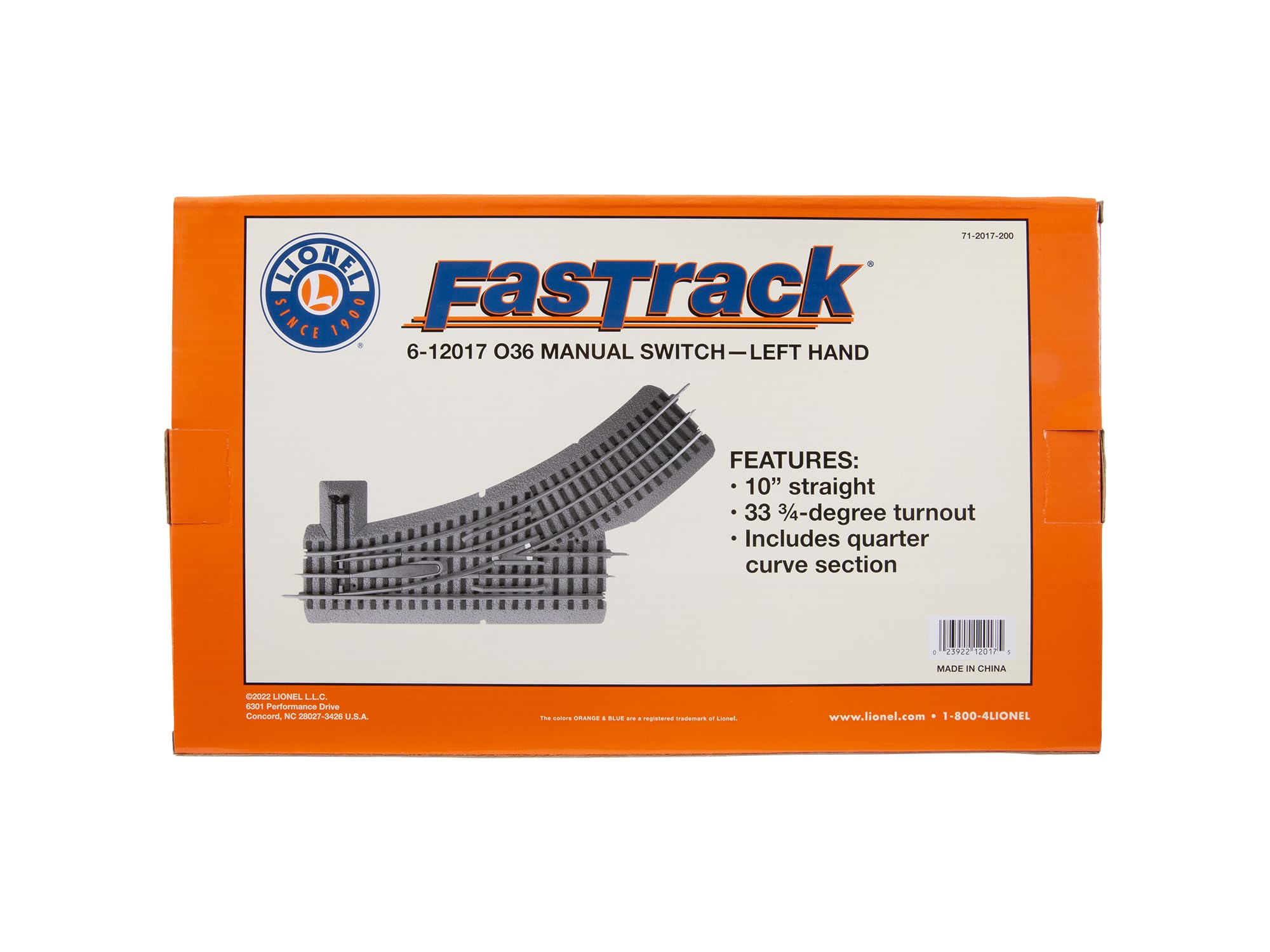 Lionel FasTrack 036 Manual Switch, Electric O Gauge, Left Hand