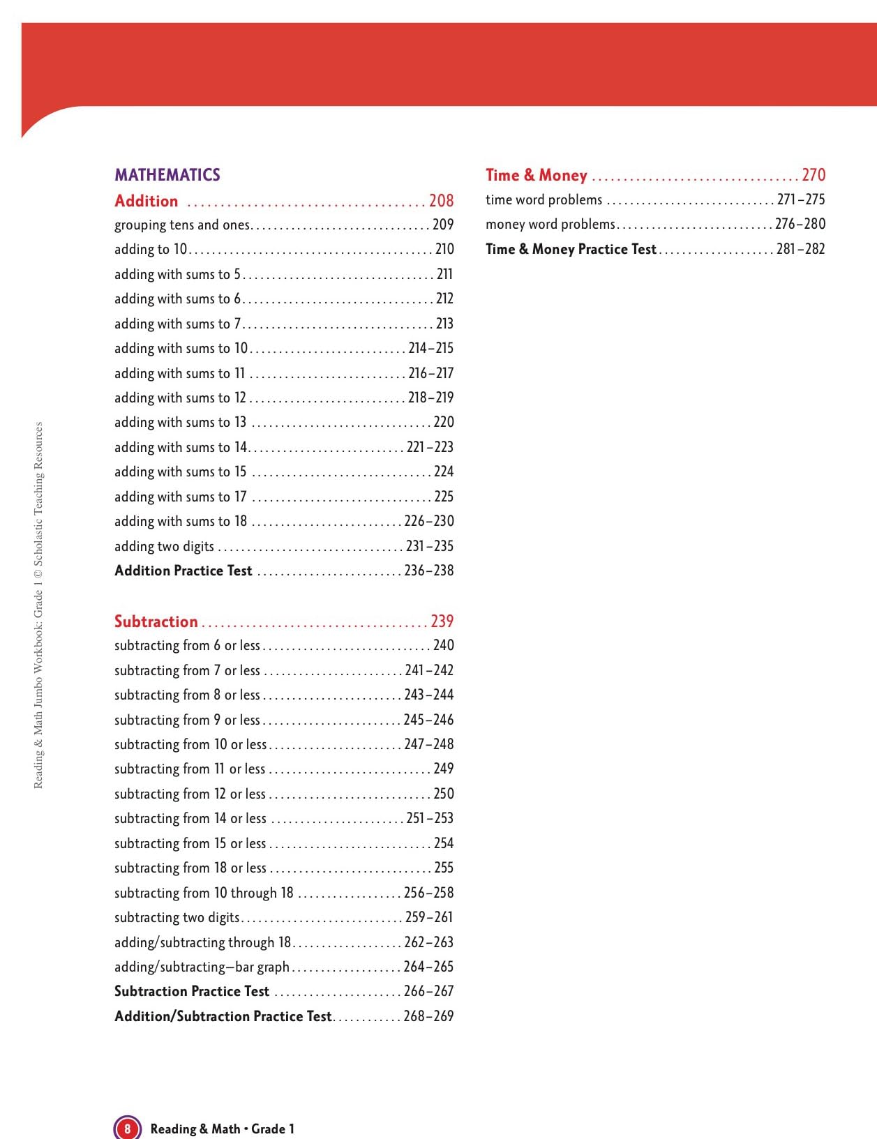Reading & Math Jumbo Workbook: Grade 1