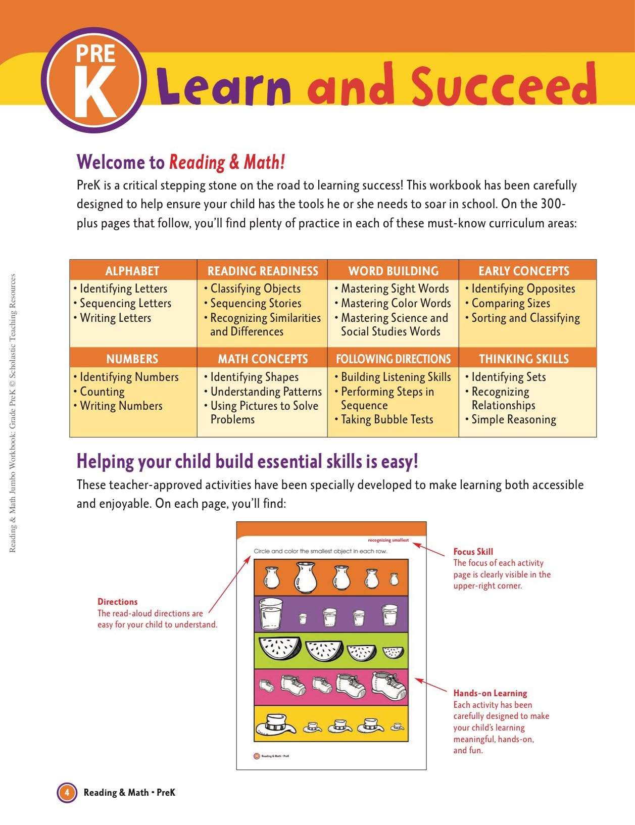 Scholastic Pre-K Reading & Math Jumbo Workbook