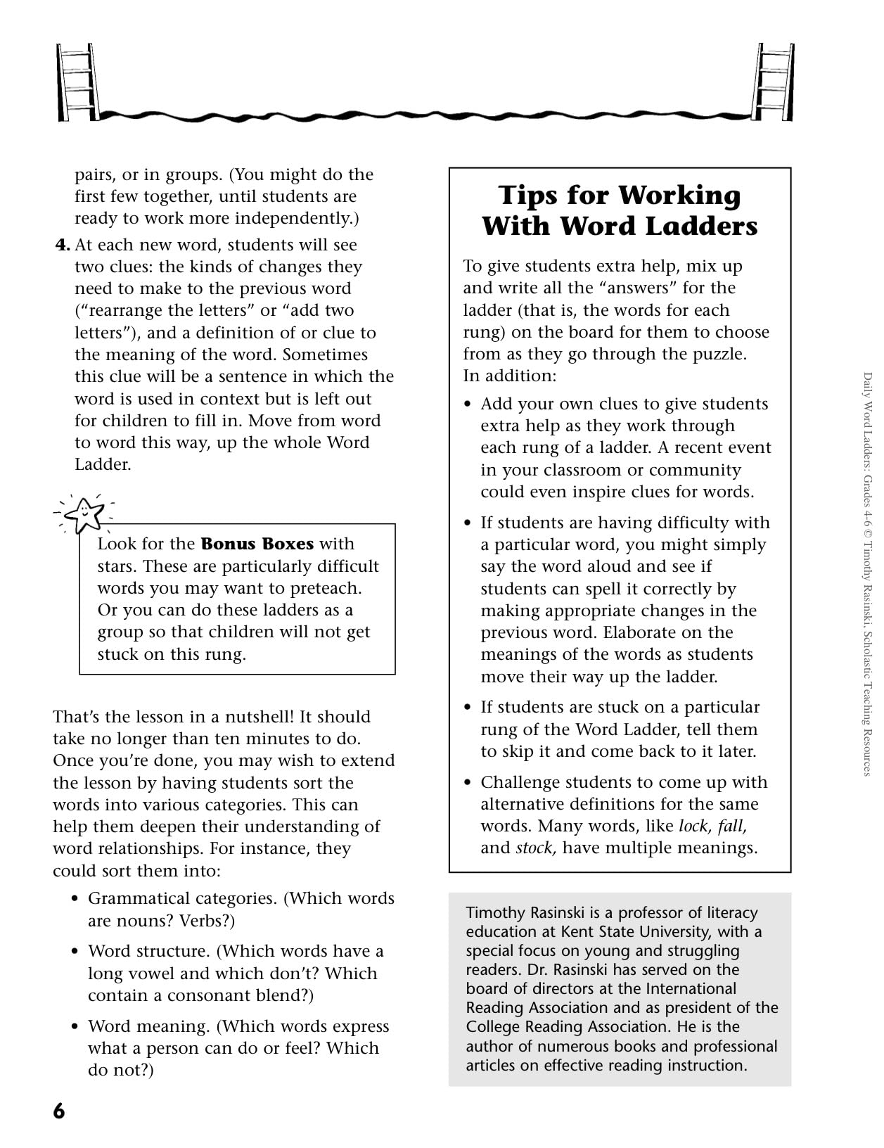 Daily Word Ladders: Grades 4-6: 100 Reproducible Word Study Lessons That Help Kids Boost Reading, Vocabulary, Spelling & Phonics Skills--Independently (Daily Word Ladders)