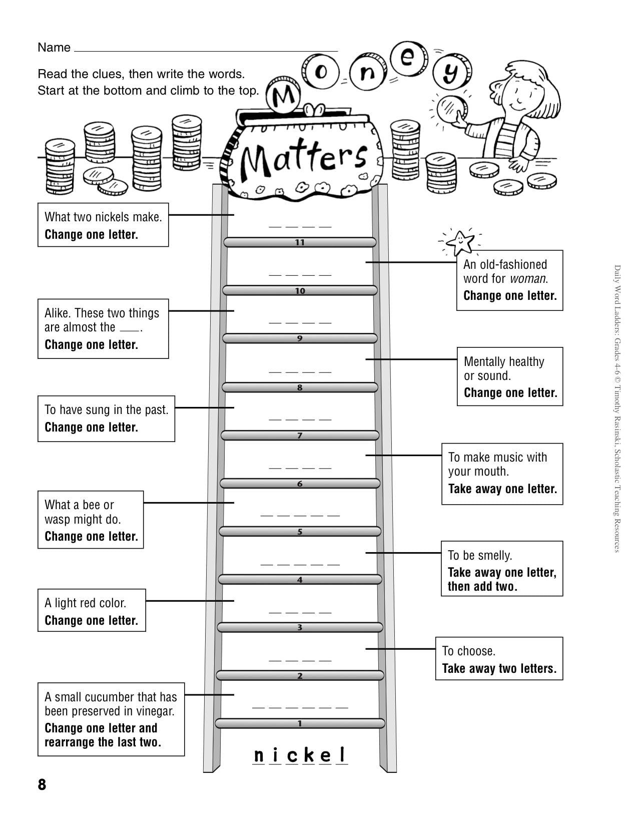 Daily Word Ladders: Grades 4-6: 100 Reproducible Word Study Lessons That Help Kids Boost Reading, Vocabulary, Spelling & Phonics Skills--Independently (Daily Word Ladders)