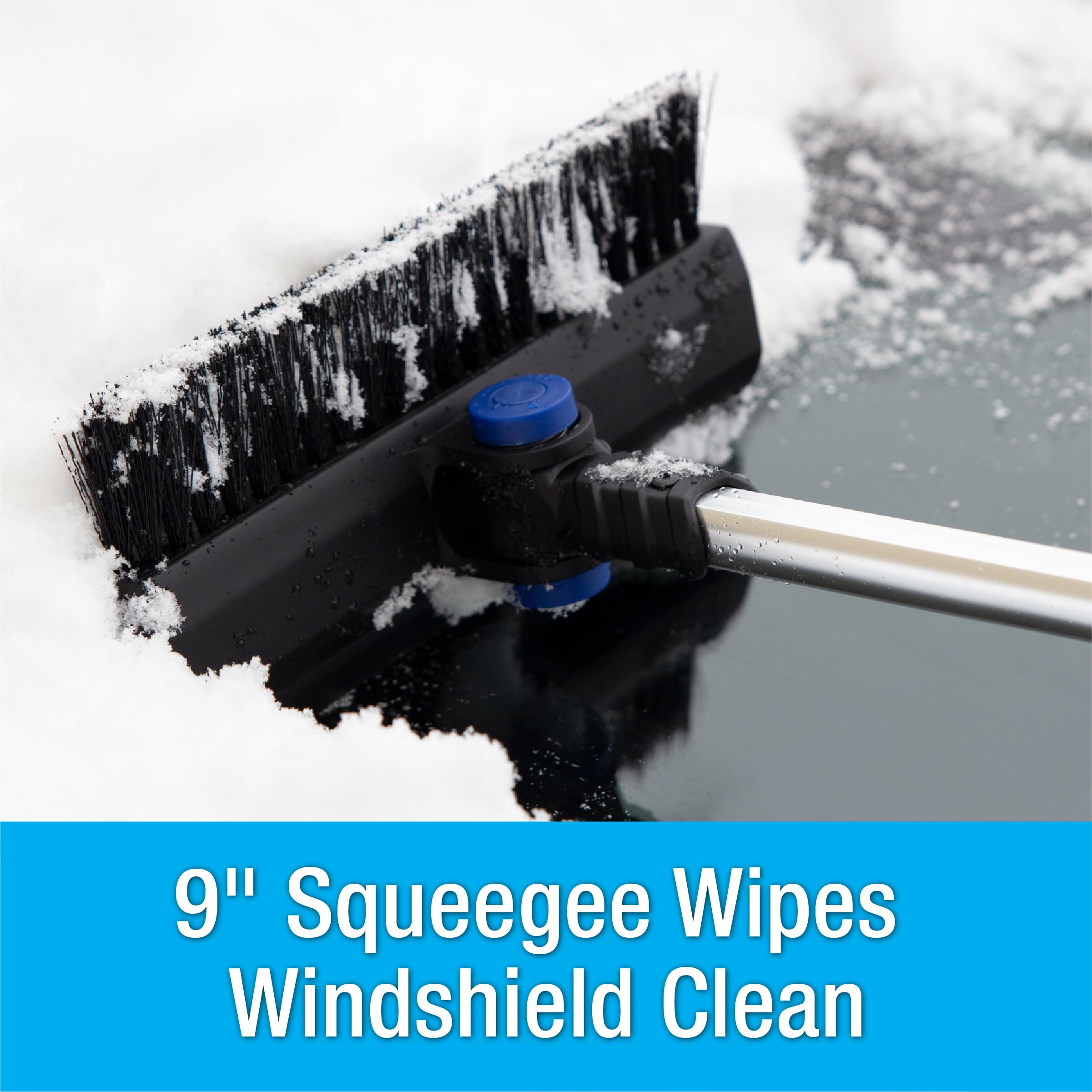 SubZero 80052 52" Extension Quick-Release Handle Ice Scraper and Pivoting Snow Broom (Colors May Vary)