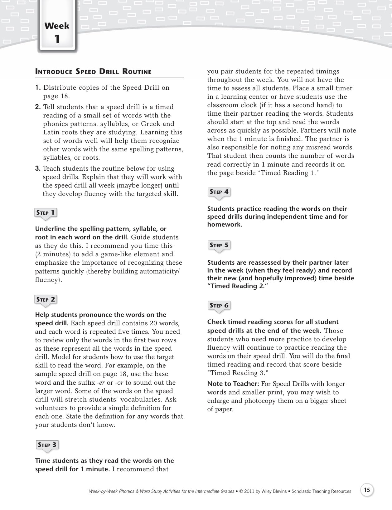 Scholastic Week By Week Phonics and Word Study for the Intermediate Grades, Grades 3-6