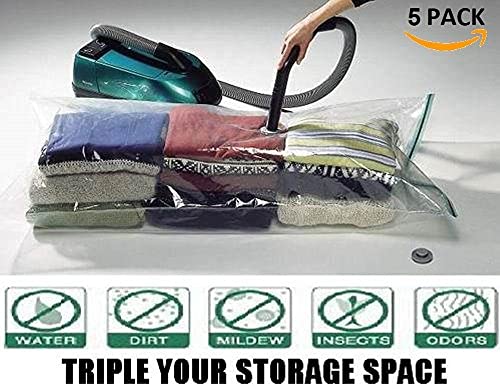 YAWPED 9 Pack Combo Premium Super Jumbo Vacuum Storage Space Saver Bags X5 (130X100cm) with Travel Bag X4 (60X40cm)