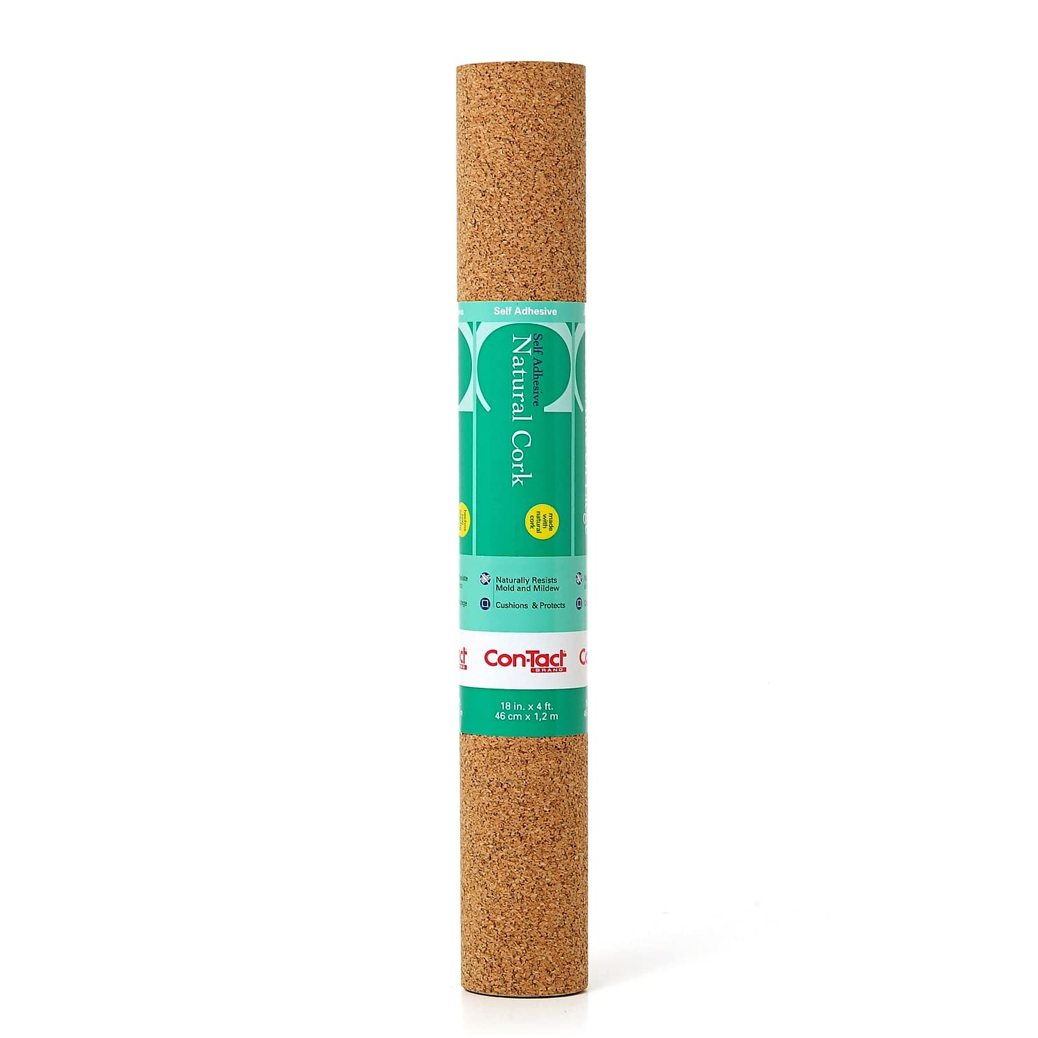 Con-Tact Brand Roll, Cork, 18" x 4' Self-Adhesive Shelf Liner, Brown