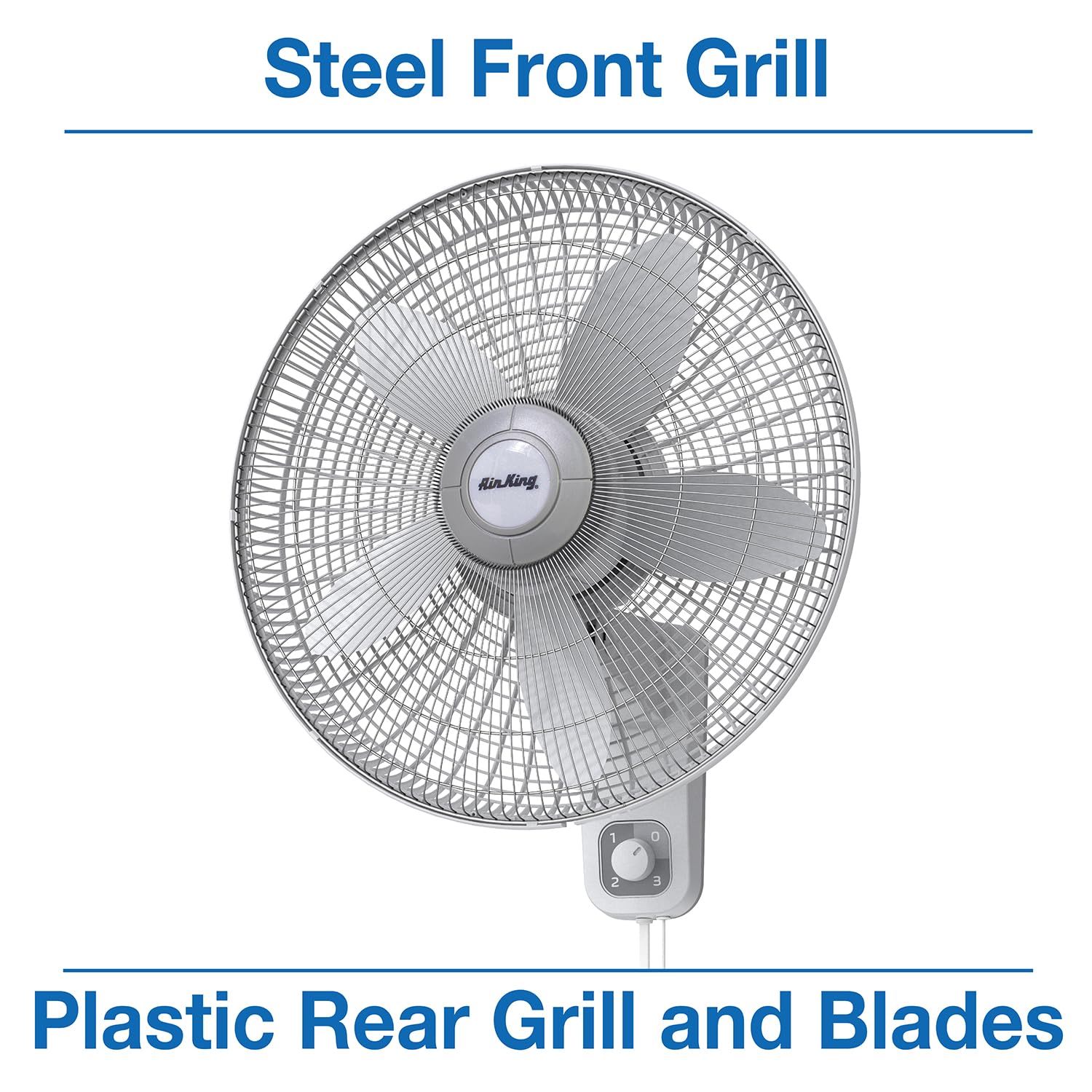 Air King 9018 Commercial Grade Oscillating Wall Mount Fan, 18-Inch , White