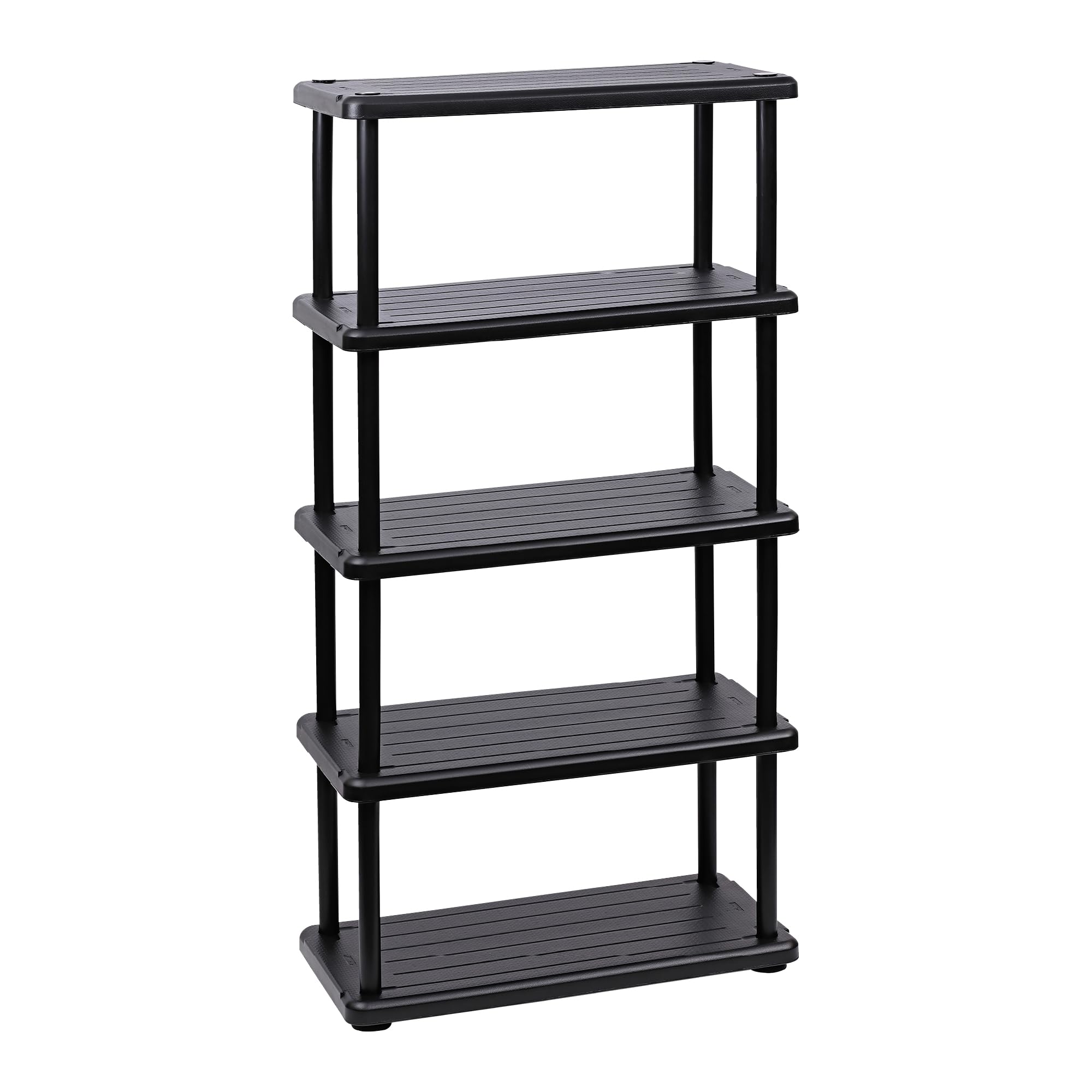 Iceberg ICE20853 Rough N Ready High Density Polyethylene Open Storage System, 36" Width x 74" Height x 18" Depth, 5 Shelves, Platinum