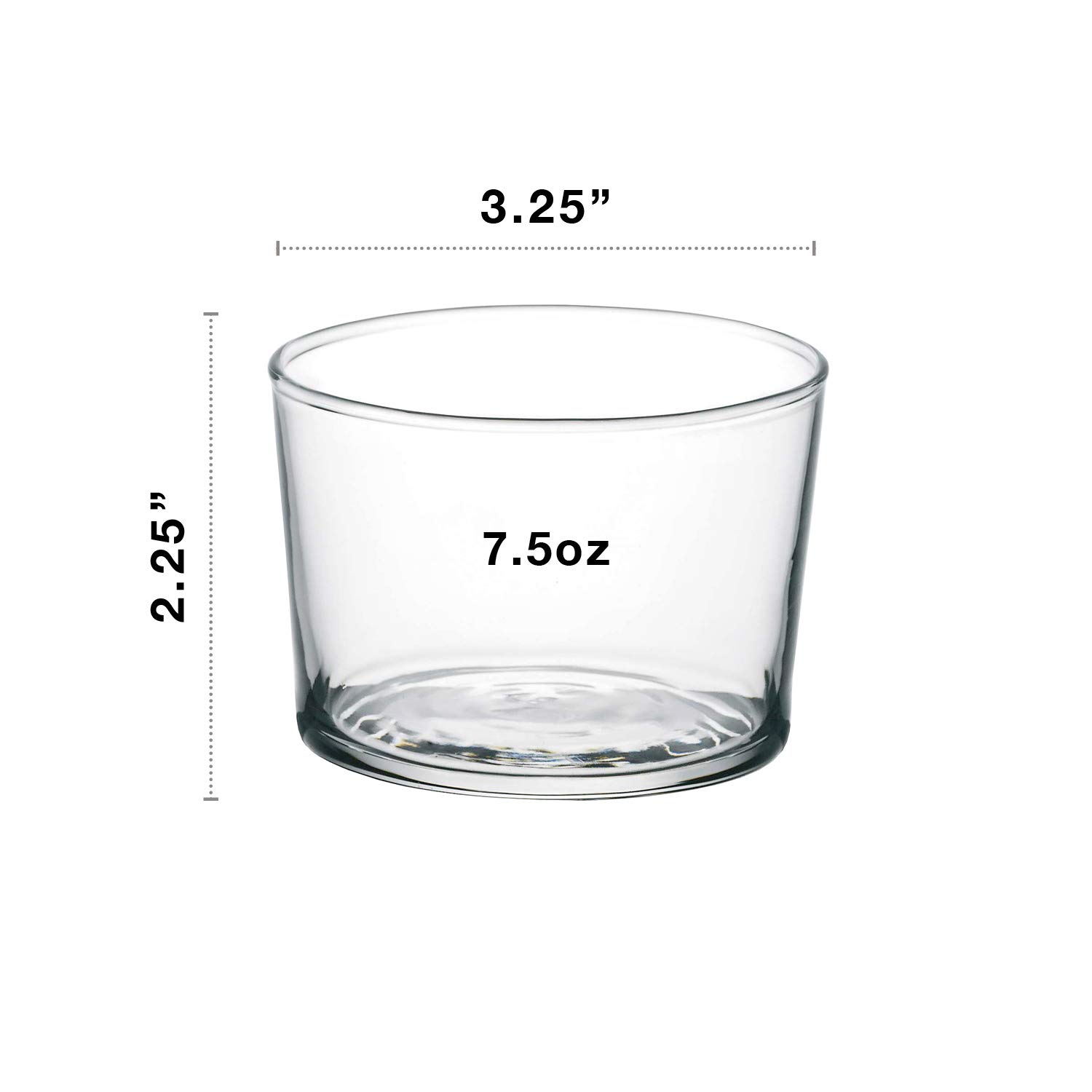 Bormioli Rocco Essential Decor Glassware β Set Of 12 Mini 7.5 Ounce Drinking Glasses For Water, Beverages ,Cocktails & Candle Holders β 7.5oz Clear Tempered Glass Tumblers
