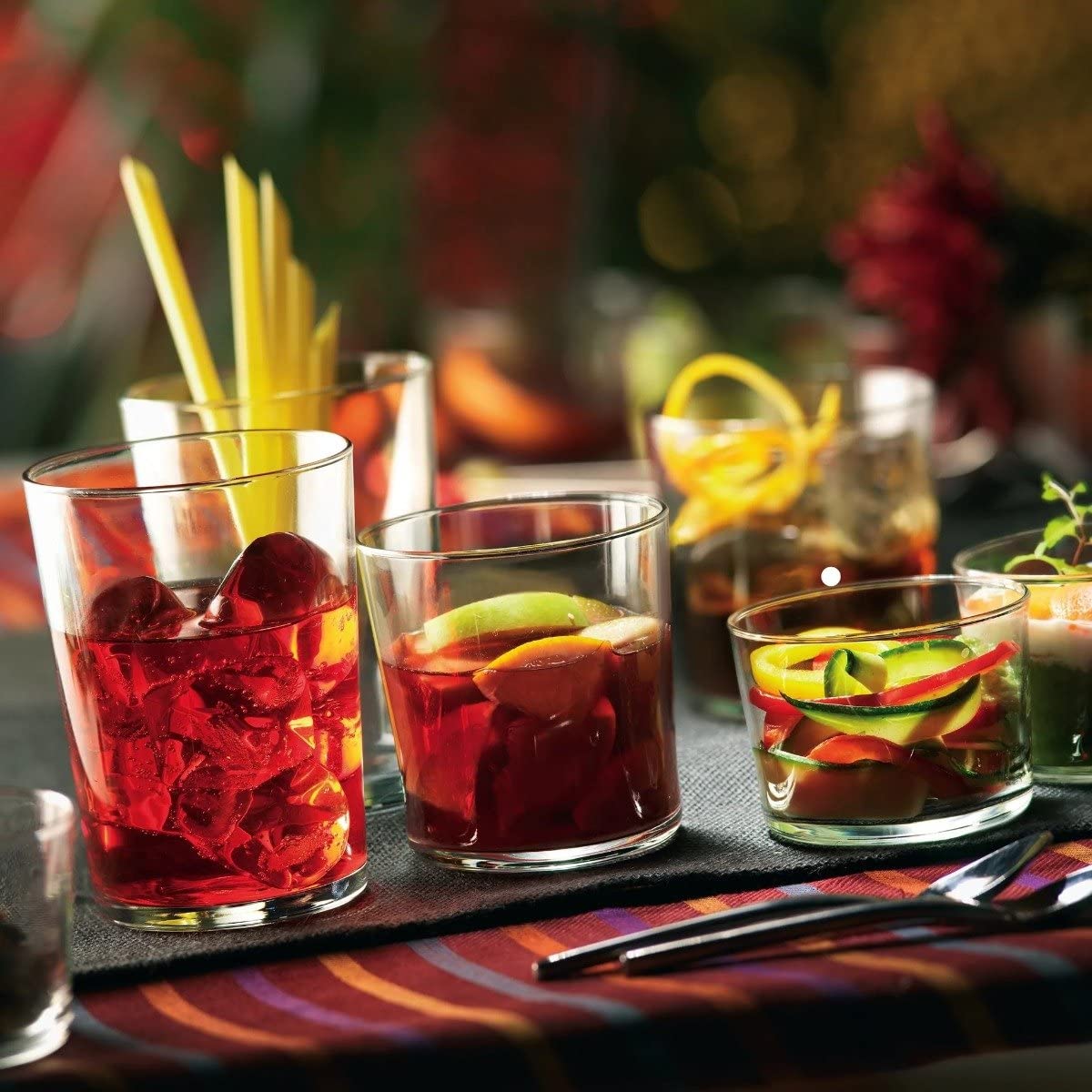 Bormioli Rocco Essential Decor Glassware β Set Of 12 Mini 7.5 Ounce Drinking Glasses For Water, Beverages ,Cocktails & Candle Holders β 7.5oz Clear Tempered Glass Tumblers