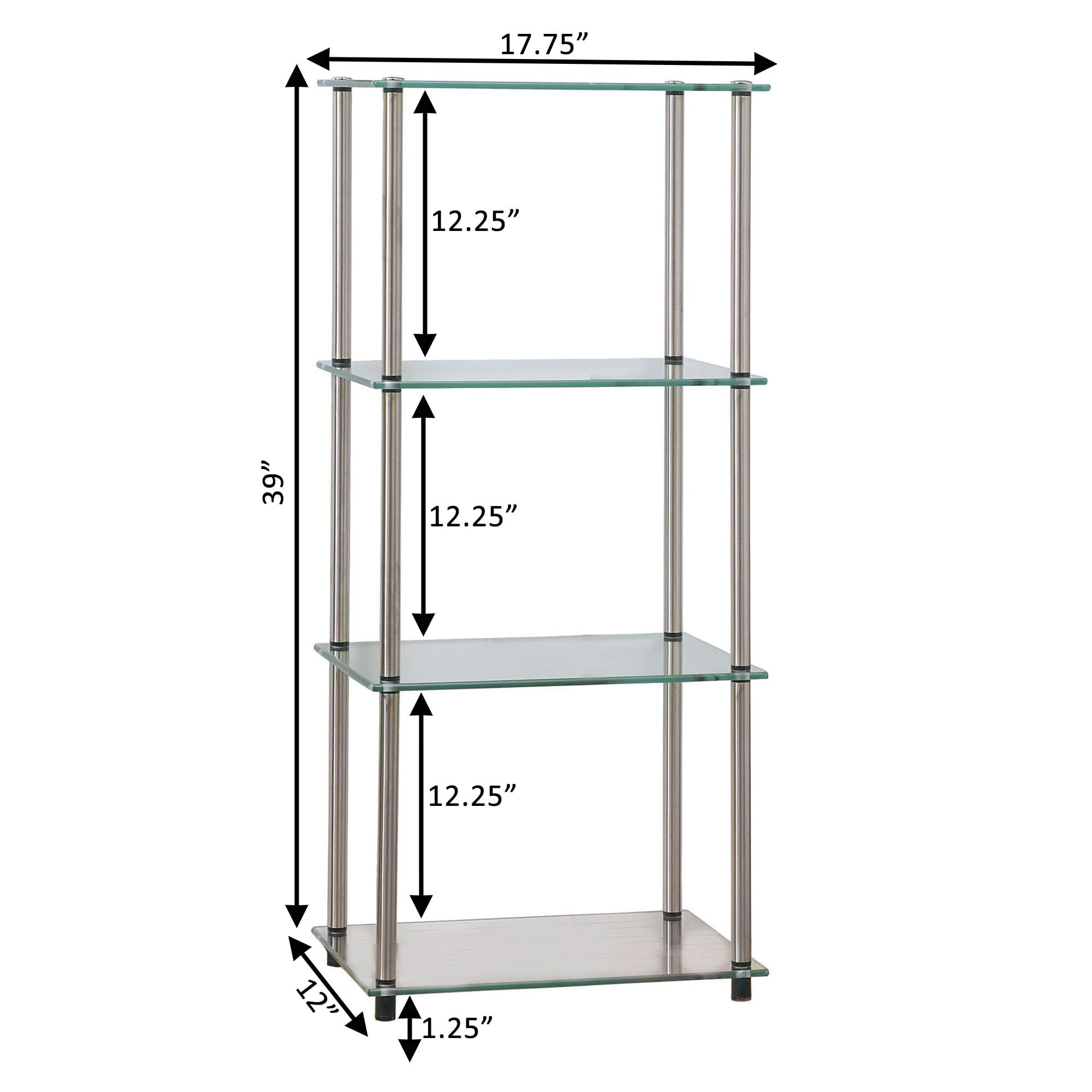 Convenience Concepts Designs2Go Classic Glass 4 Tier Tower, Glass