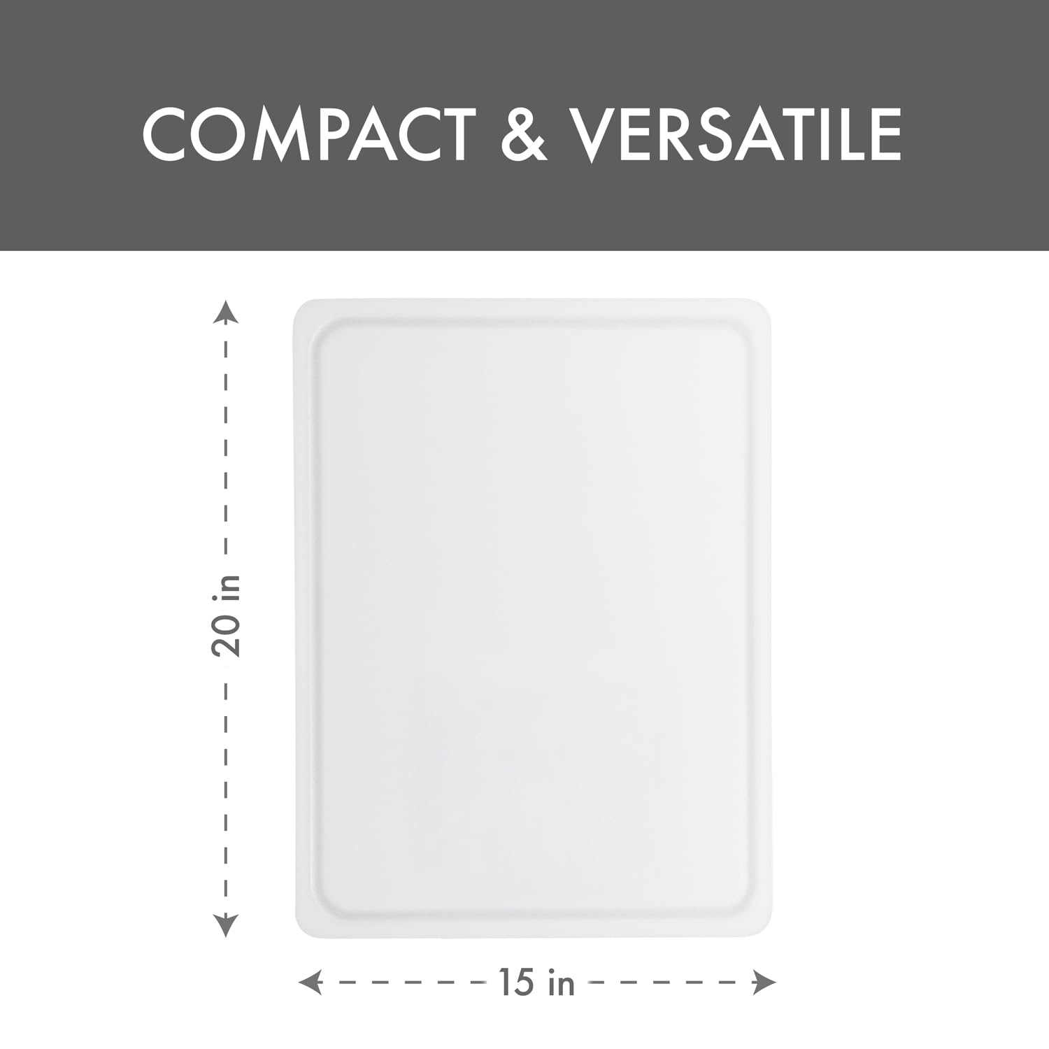 Dexas NSF Polysafe Pastry/Cutting Board with Well, 15 by 20 inches, White