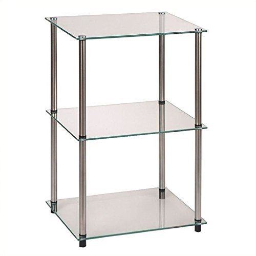 Convenience Concepts Designs2Go Classic Glass 3 Tier Lamp / End Table, Glass