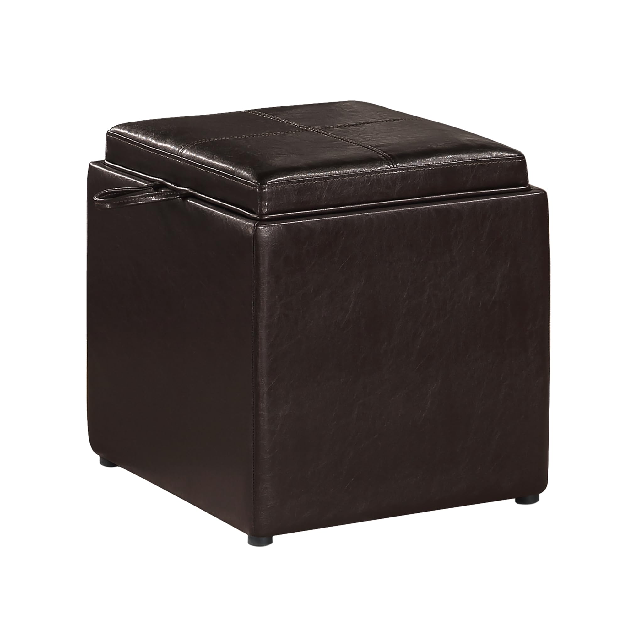 Convenience Concepts Designs4Comfort Park Avenue Single Ottoman with Stool, Espresso