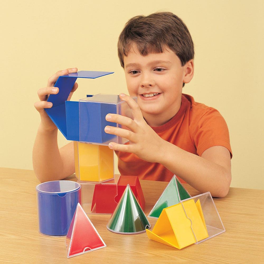 Learning Resources Folding Geometric Shapes - 16 Pieces, Ages 7+ Geometry Accessories, Teacher Aids, Math Helper, Teacher Supplies, Math Games for Kids