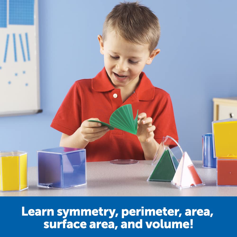 Learning Resources Folding Geometric Shapes - 16 Pieces, Ages 7+ Geometry Accessories, Teacher Aids, Math Helper, Teacher Supplies, Math Games for Kids