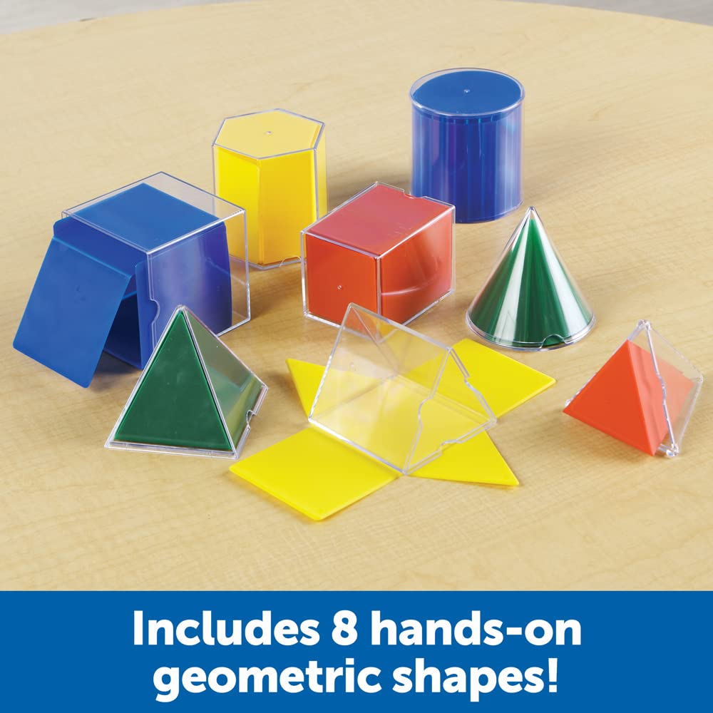 Learning Resources Folding Geometric Shapes - 16 Pieces, Ages 7+ Geometry Accessories, Teacher Aids, Math Helper, Teacher Supplies, Math Games for Kids