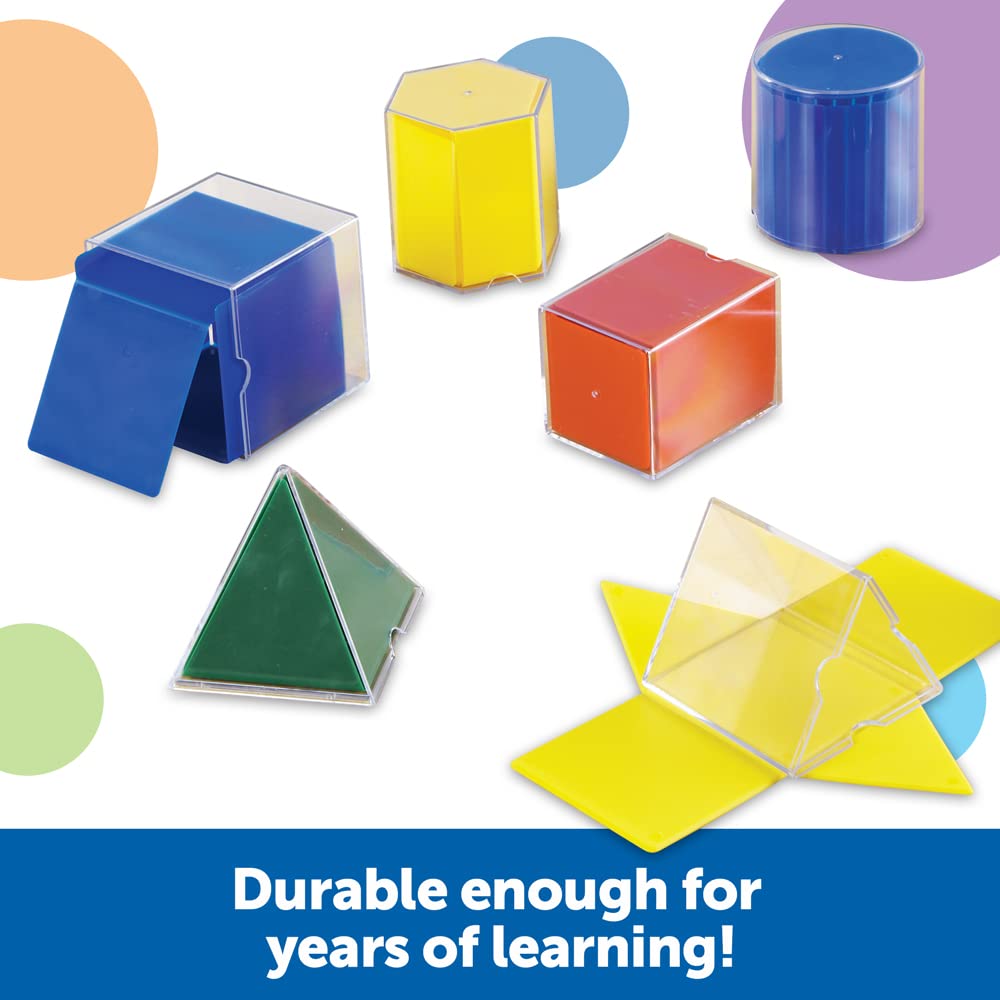 Learning Resources Folding Geometric Shapes - 16 Pieces, Ages 7+ Geometry Accessories, Teacher Aids, Math Helper, Teacher Supplies, Math Games for Kids