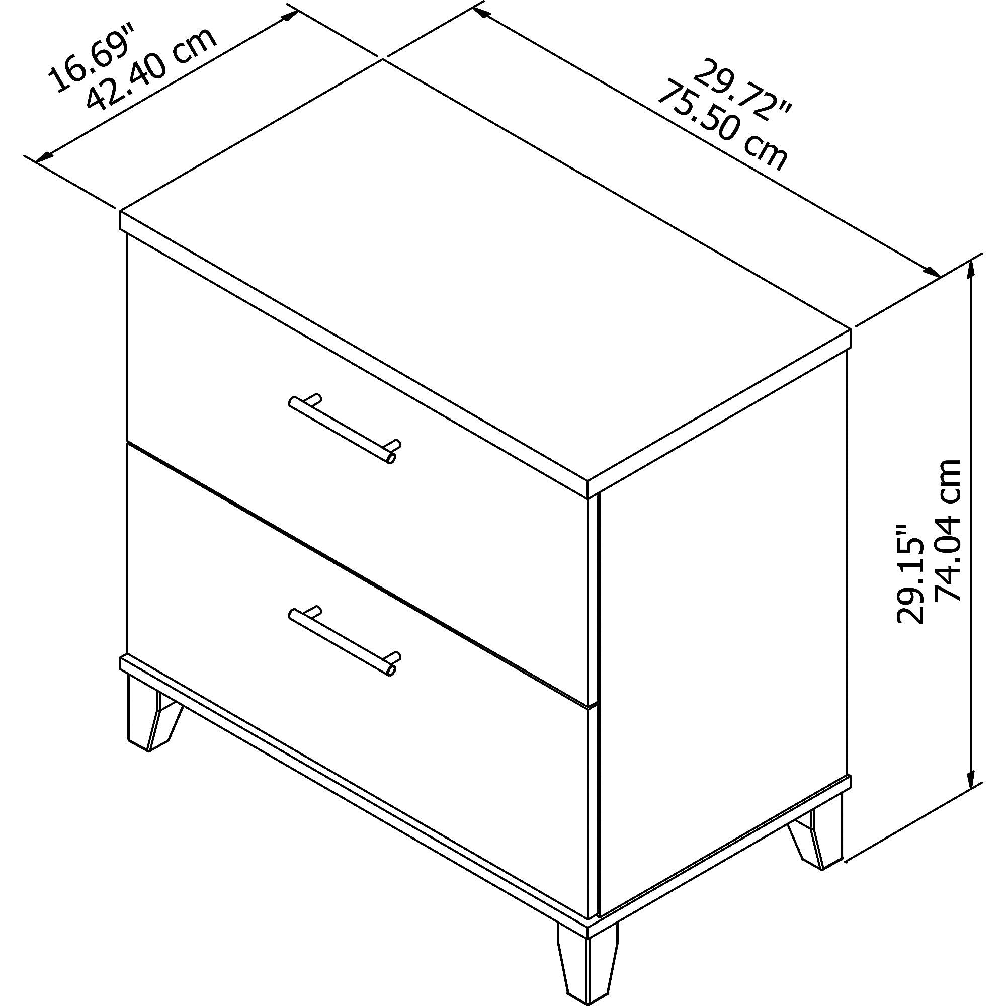 Bush Furniture 2 Drawer Lateral File Cabinet, Maple Cross