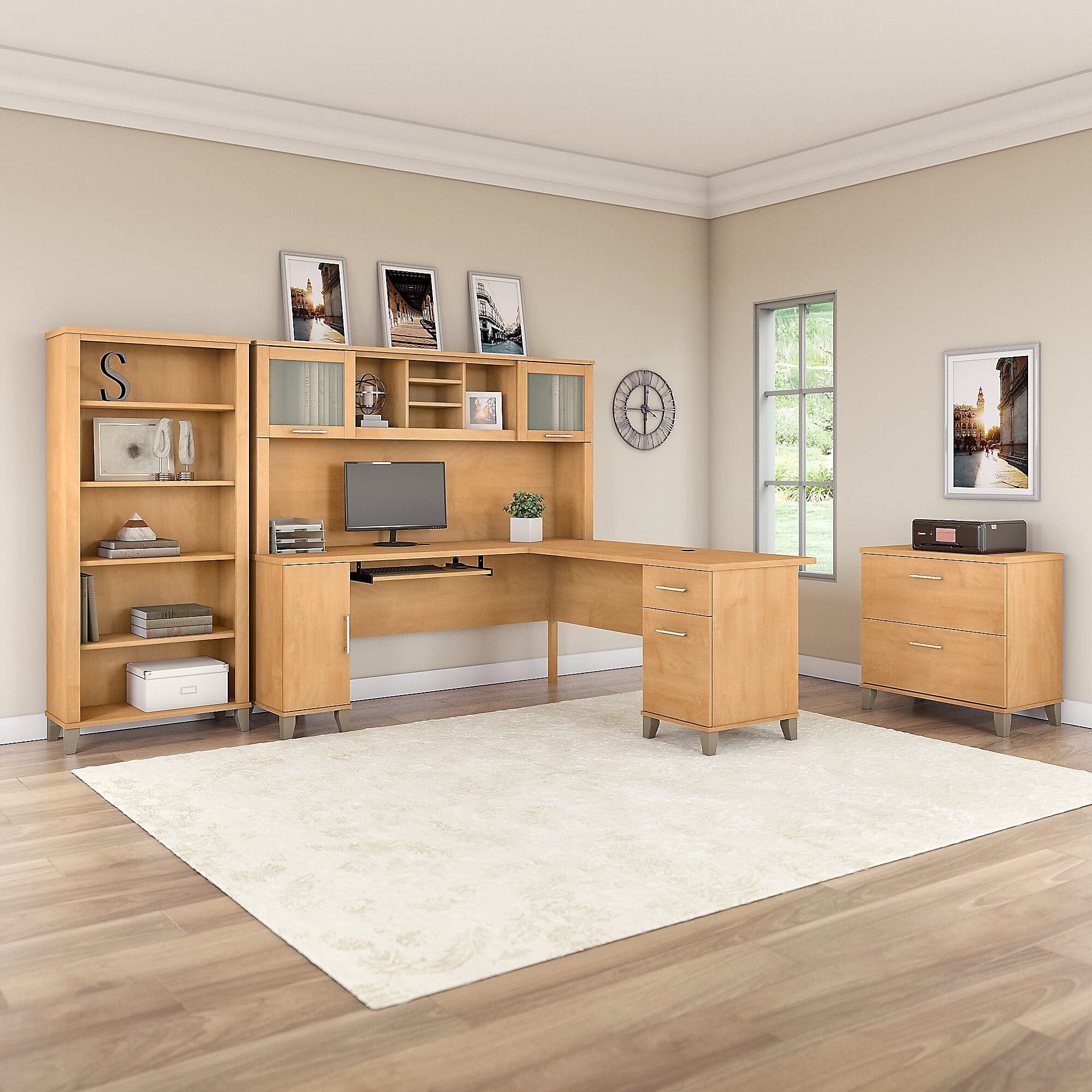 Bush Furniture 2 Drawer Lateral File Cabinet, Maple Cross