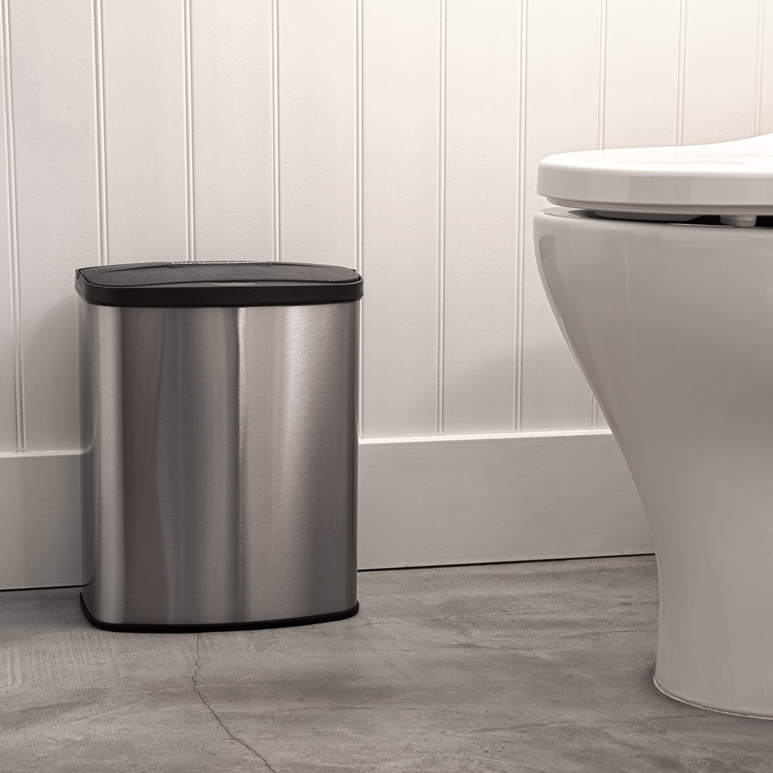 Nine Stars DZT-8-1c Infrared Touchless Stainless Steel Trashcan