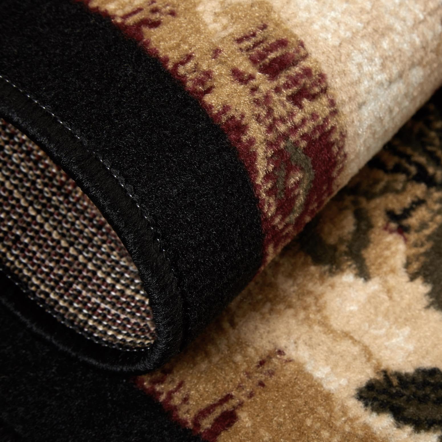 Home Dynamix Optimum Kawan Area Rug 7'8" x10'4" Traditional Area Rug, Black/Burgundy/Ivory