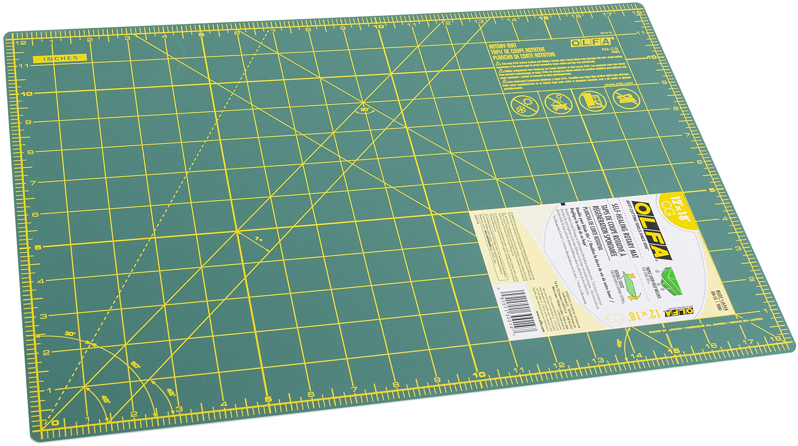 OLFA 9880 RM-CG 12-Inch x 18-Inch Self-Healing Double-Sided Rotary Mat