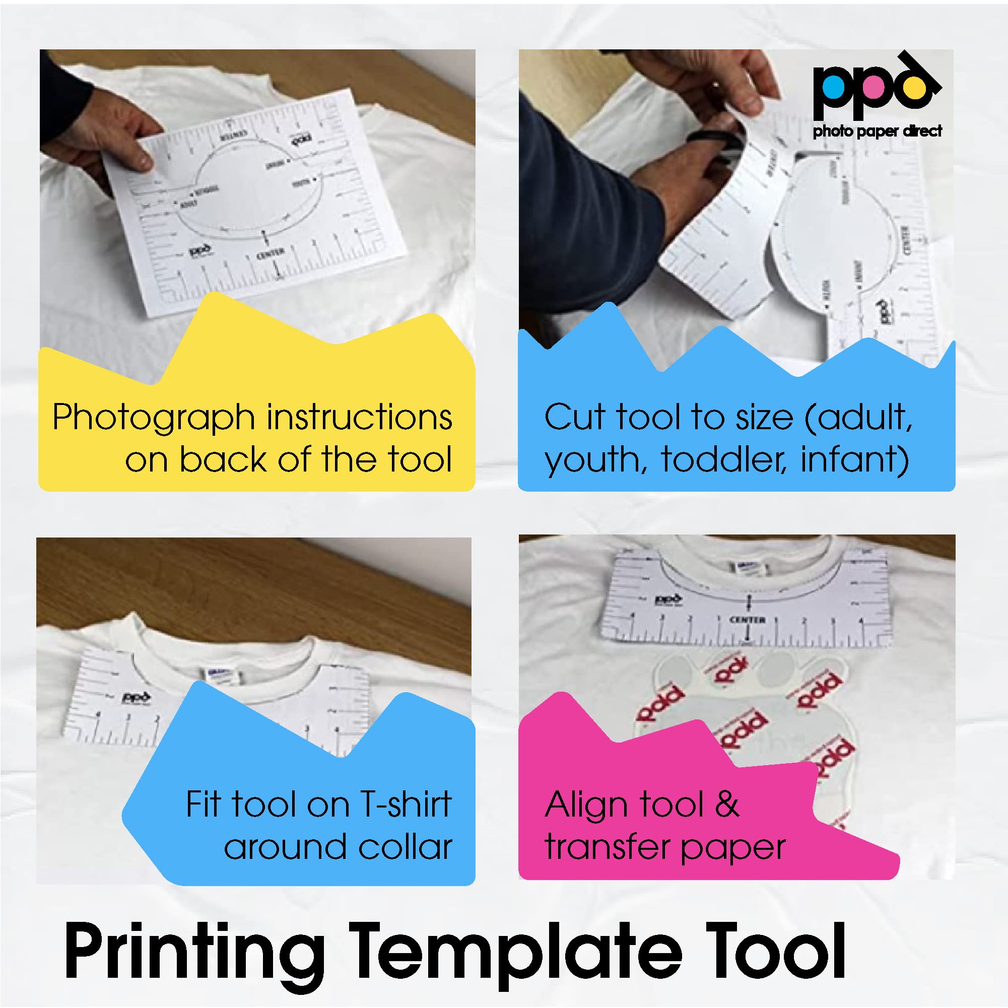 PPD Inkjet Premium Iron-On White and Light Colored T Shirt Transfers Paper LTR 8.5x11” Pack of 20 Sheets (PPD001-20)