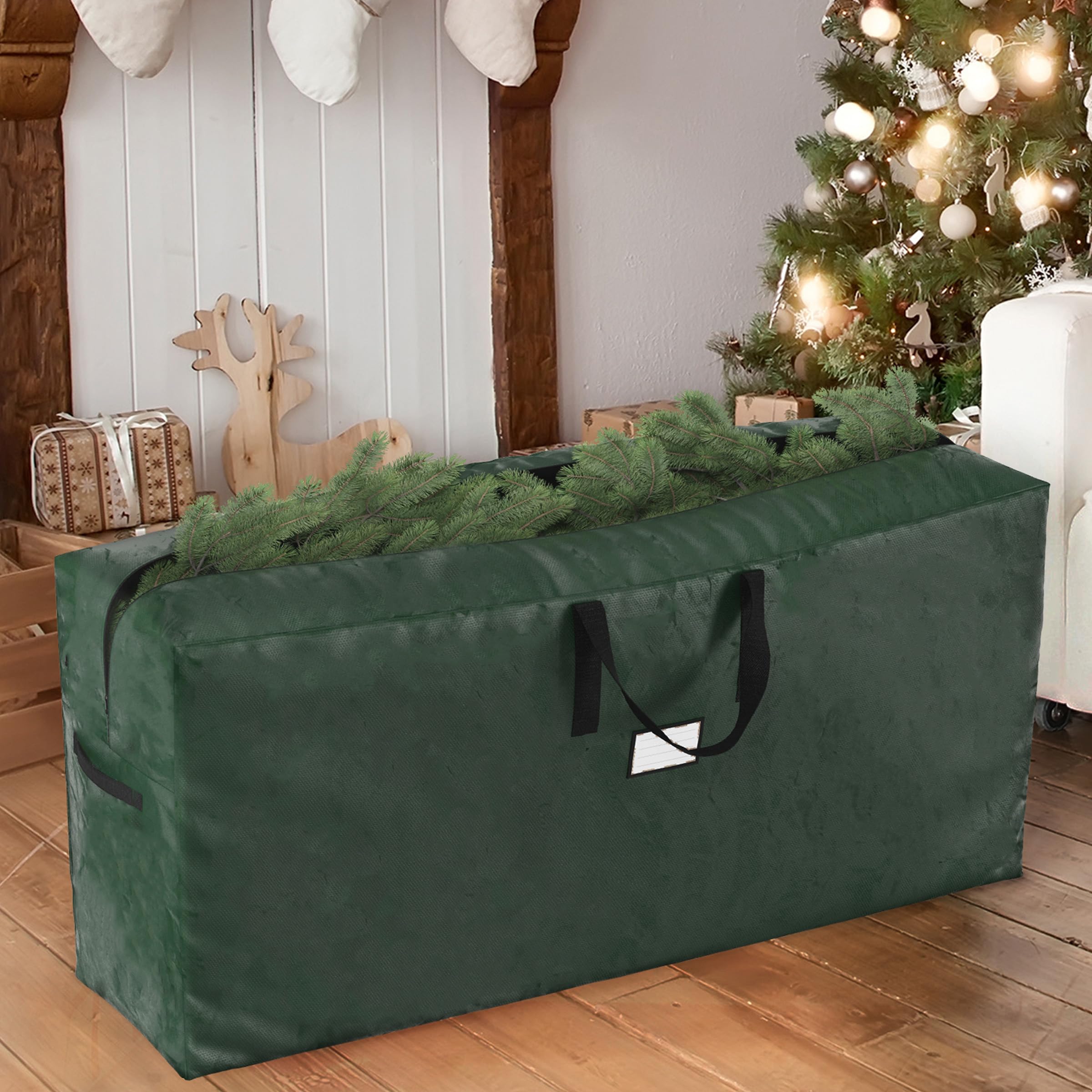 Elf Stor 83-DT5512 Premium Green Christmas Bag Holiday Extra Large for up to 9' Tree Storage, 1 pack x 9 ft