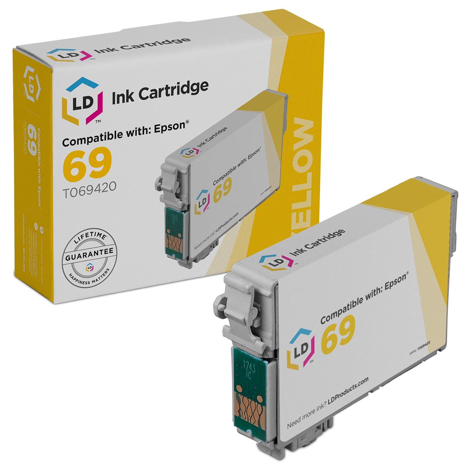 LD Remanufactured Ink Cartridge Replacement for Epson 69 T069420 (Yellow)
