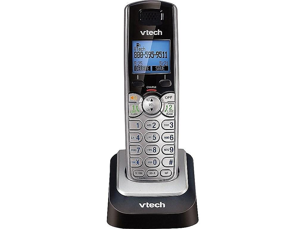 VTech DS6101 Accessory Cordless Handset, Silver/Black | Requires a DS6151 Series Phone System to Operate