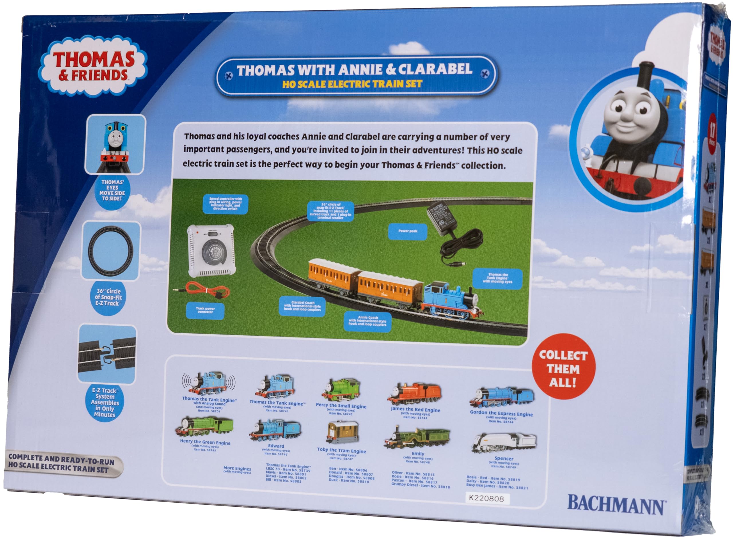 Bachmann Trains - Thomas & Friends Thomas with Annie and Clarabel Ready To Run Electric Train Set - HO Scale