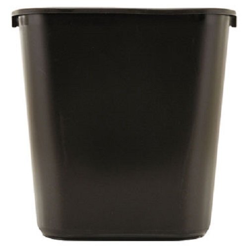Rubbermaid 2956 Open Top Rectangular Wastebasket, 28-1/8-Quart, Black