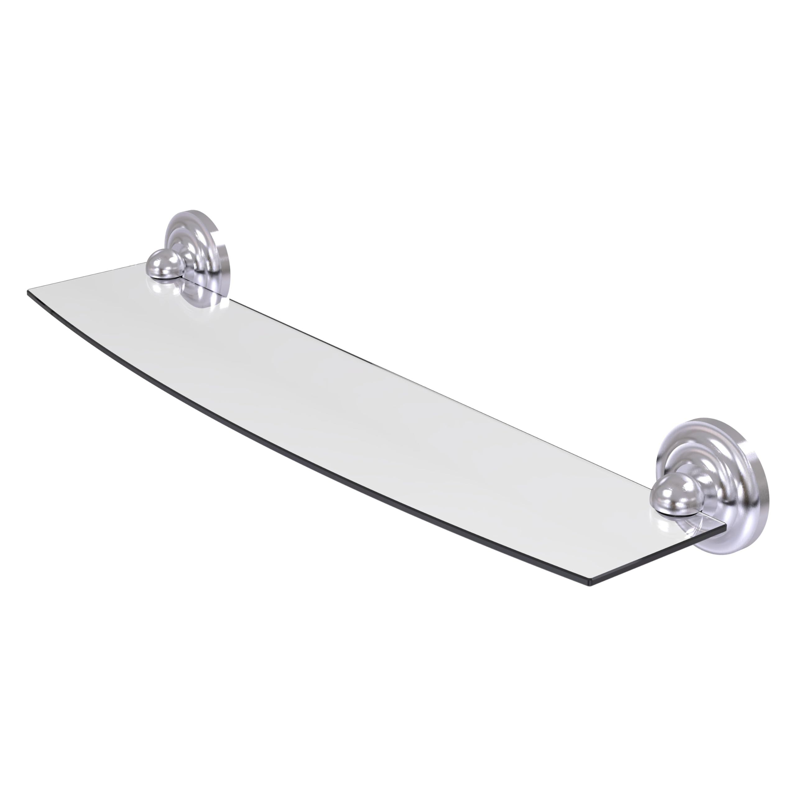 Allied Brass PQN-33/24 Prestige Que Collection 24 Inch Glass Shelf, Satin Chrome