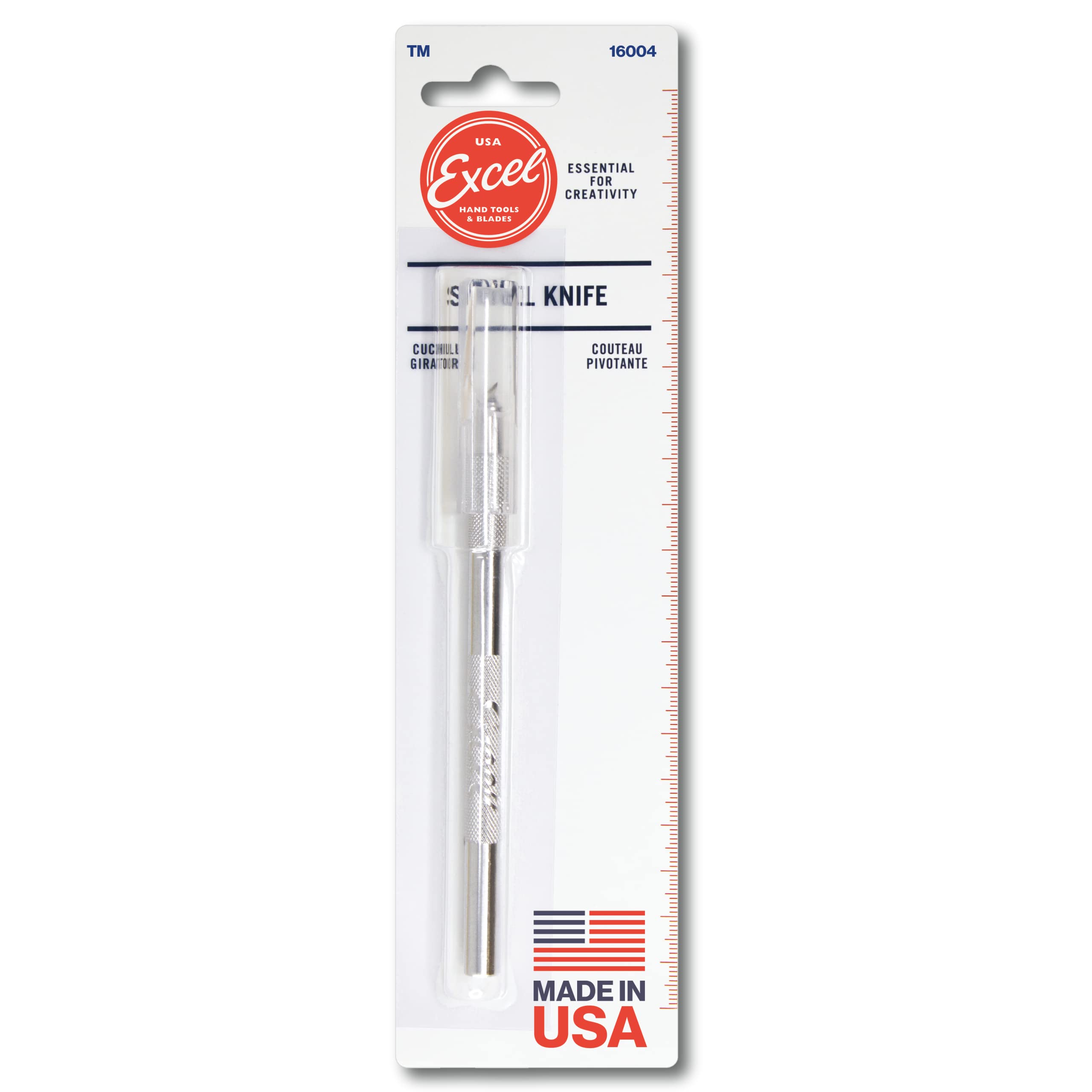 Excel Blades K4 Swivel Craft Knife with #64 Rotating Blade, Lightweight Aluminum Sharp Hobby Knife, Carving, Crafting Supplies Precision Cutting Tool.
