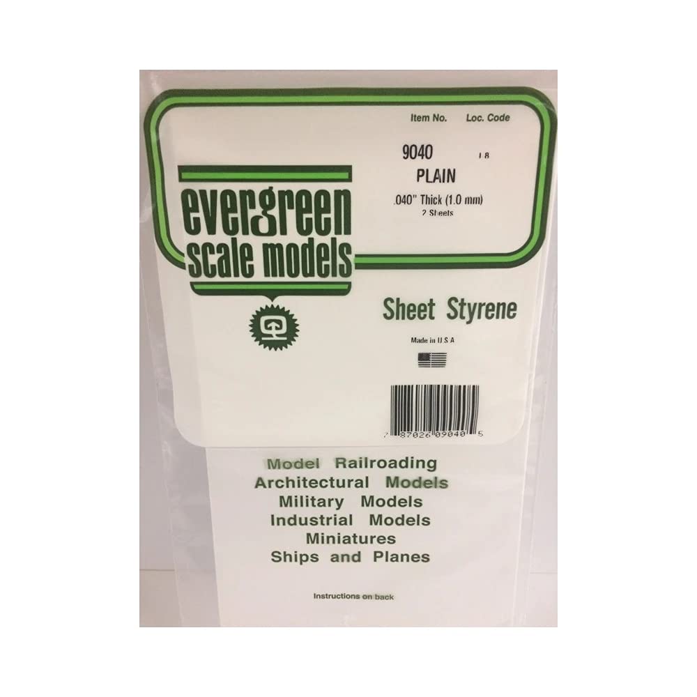Evergreen 9040 Polystyrene Board Game 150 x 300 x 1.00 mm Pack of 2 White