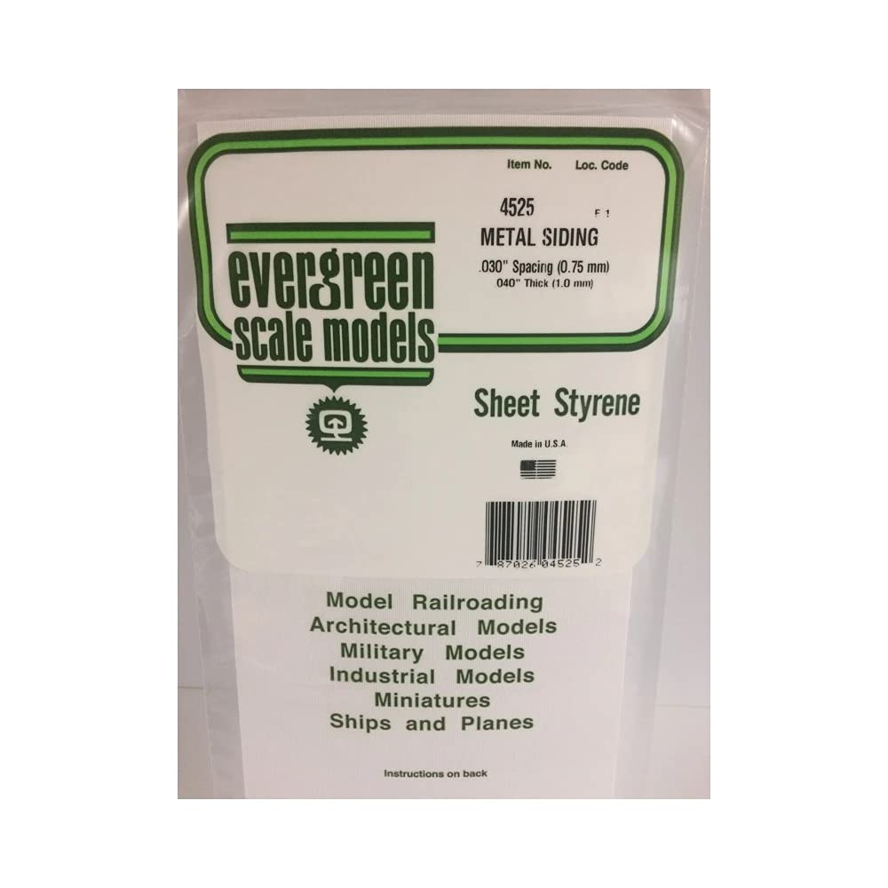 Evergreen 4525 Corrugated Sheet Game, 1 x 150 x 300 mm, Grid 0.75 mm, Pack of 1