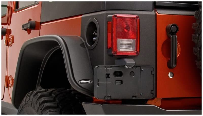 Bushwacker Trail Armor Rear Corner Covers | 2-Piece Set, Black, Textured Finish | 14010 | Fits 2007-2018 Jeep Wrangler JK Unlimited