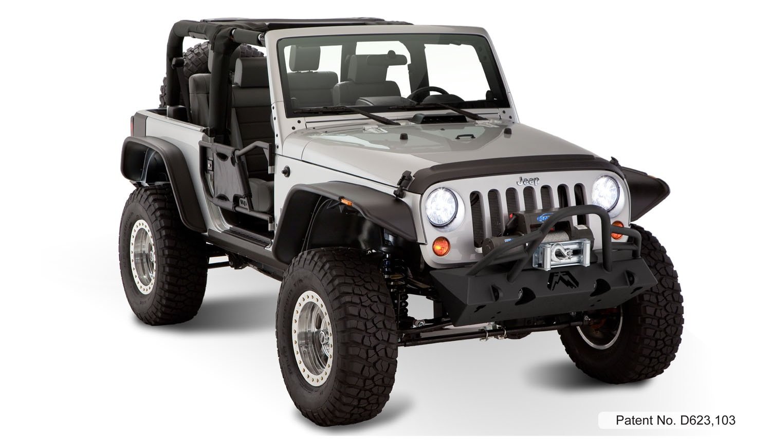 Bushwacker 10919-07 Flat Fender Flares 4pc. Set fits 2007-2018 Jeep Wrangler JK (2 Door Models)