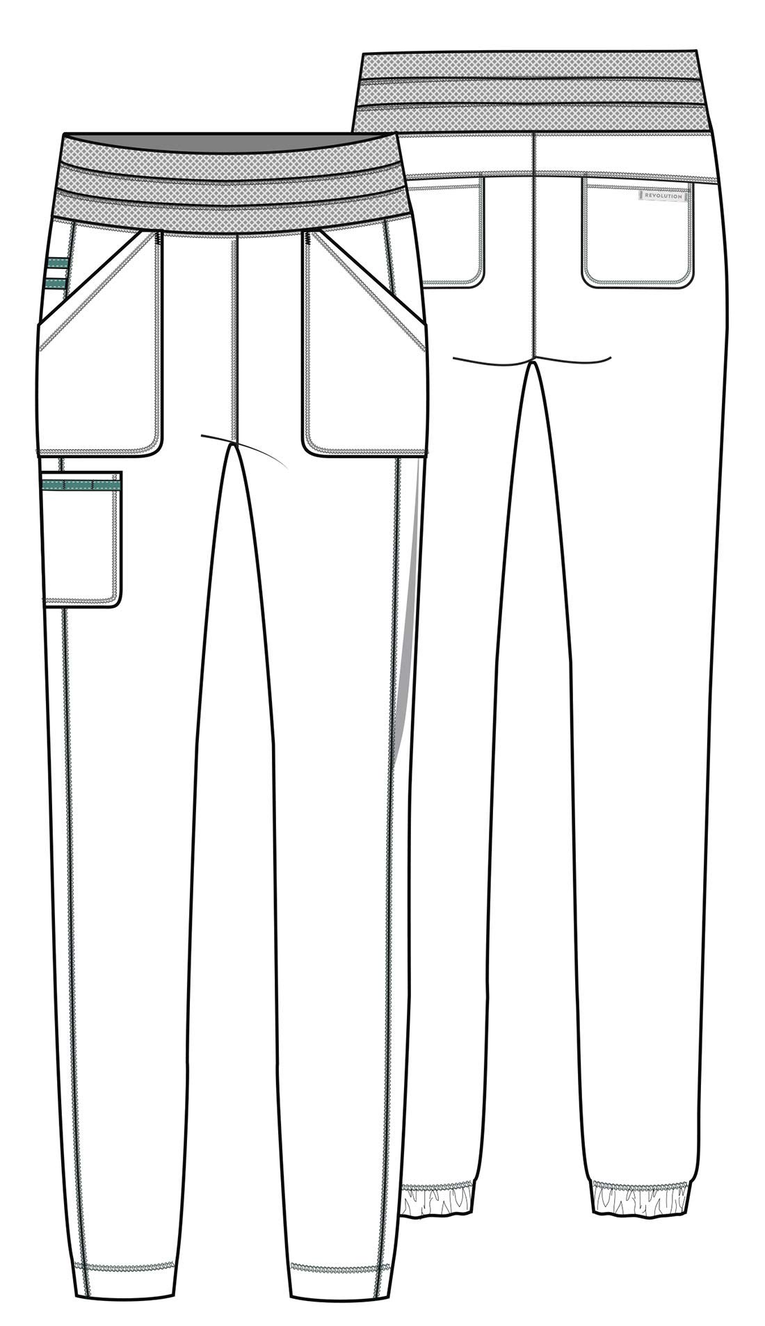Cherokee Women Scrubs Pant Workwear Revolution Natural Rise Jogger WW011, M, Black